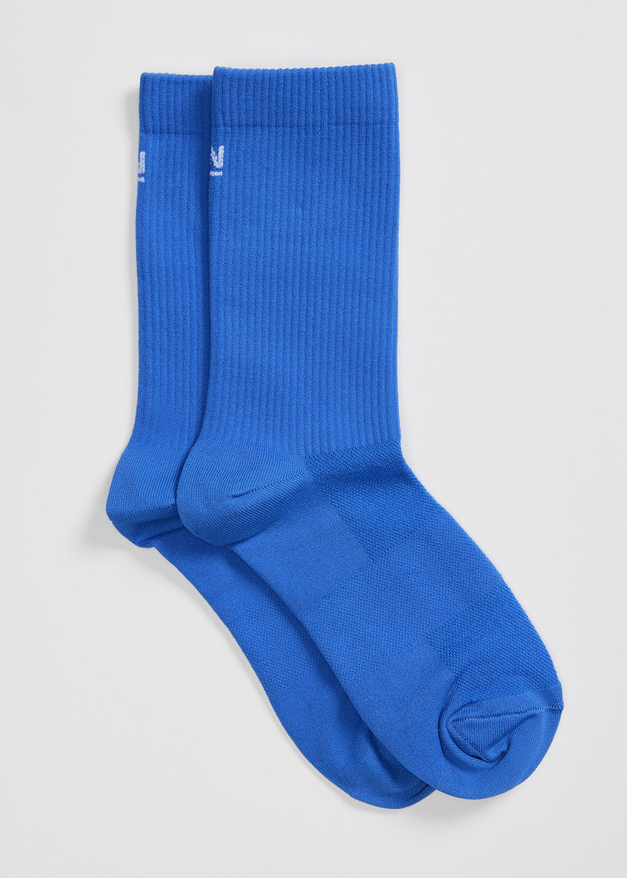 In Tempo Ribbed Run Sock in Blue | Running Socks