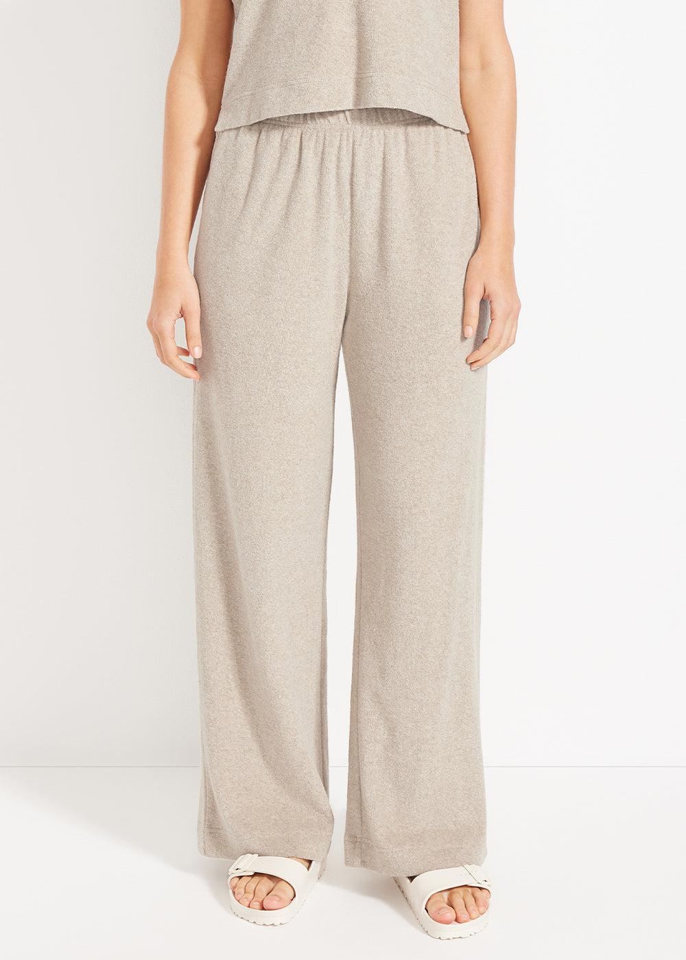Coastal Cotton Terry Towelling Pant in Sand | Women's Casual Pants