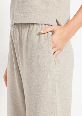 Coastal Cotton Terry Towelling Pant in Sand | Women's Casual Pants